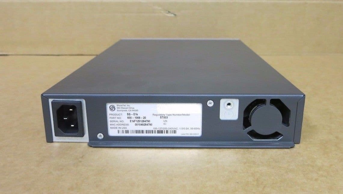 SHORETEL VOICE SWITCH EK1 1U Hallf Width Voice Switch SG-E1K 600-1068-20