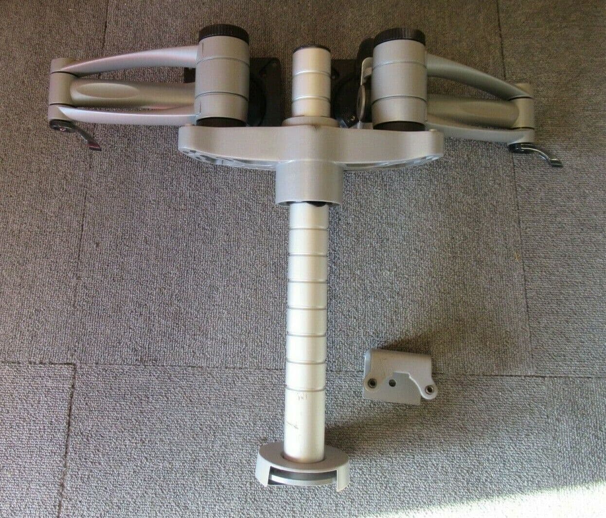 Silver Dual Double Screen LCD TFT 2 Monitor Swivel Arm Desk Mount Stand