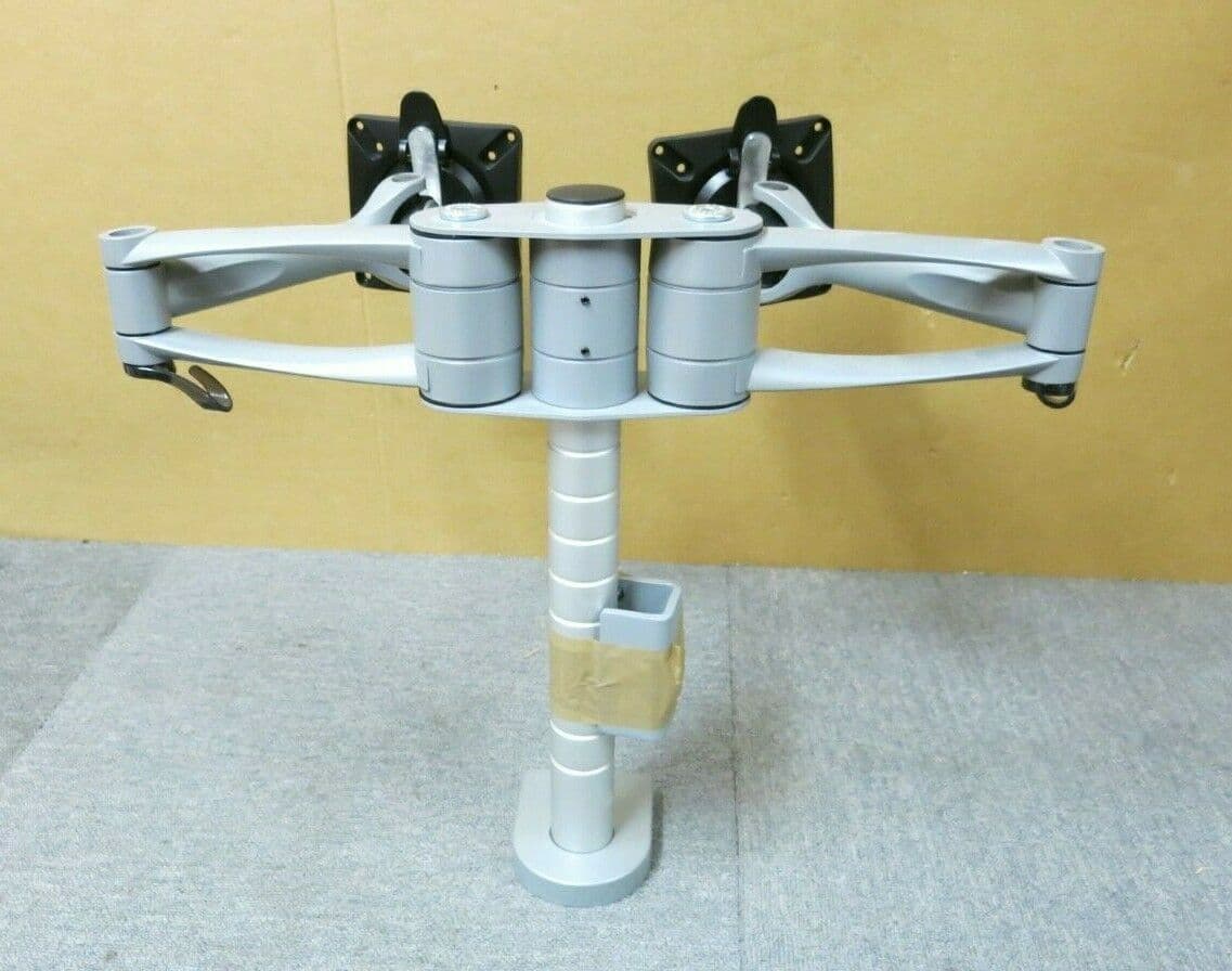 Silver Dual LCD TFT 2 Monitor VESA Swivel Arm Desk Mount Stand