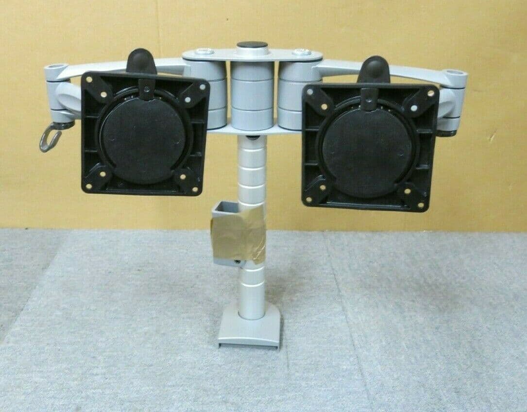 Silver Dual LCD TFT 2 Monitor VESA Swivel Arm Desk Mount Stand