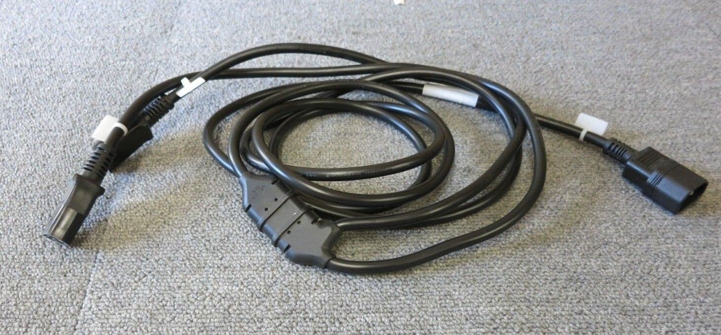 Single C14 to dual C13 Power Y Type 2 7M IEC Splitter Cable Black
