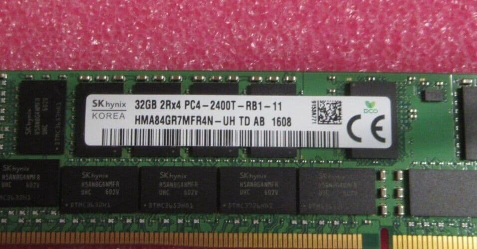 SK Hynix 32GB 2RX4 PC4-2400T-RB1 DDR4 ECC Server Memory RAM HMA84GR7MFR4N-UH