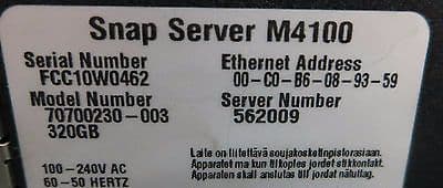 Snap Appliance Quantum Snap Server M4100 5325301447 4 x 80GB HDD 320GB