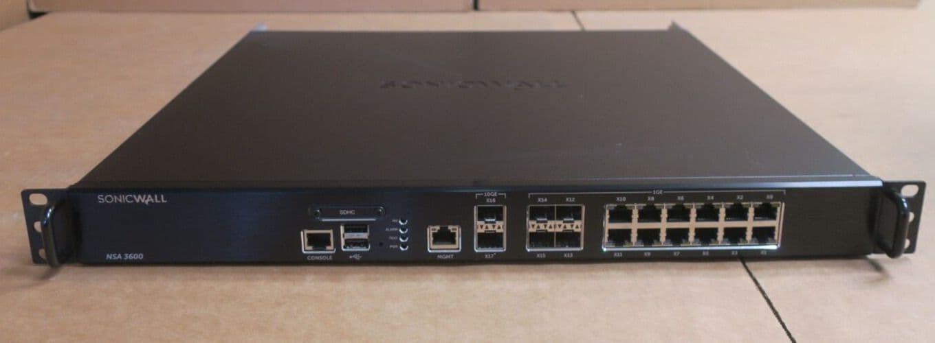 SonicWALL NSA 3600 1U Network Security Appliance 18-Port Firewall 1RK26-0A2