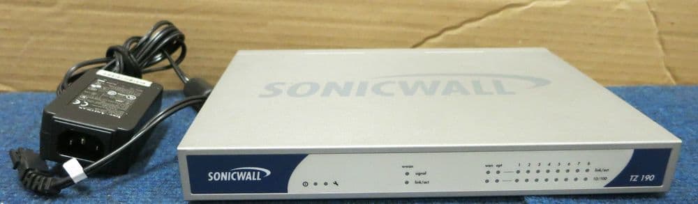 Sonicwall TZ 190 8-Port Secure Firewall Network VPN Device APL18-045 PSU