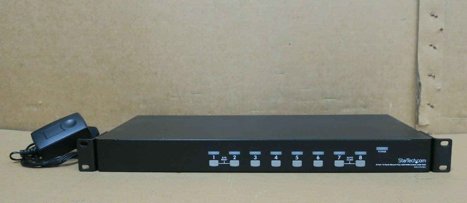 StarTech SV831DUSBU 8 Port 1U Rackmount USB VGA KVM Switch with OSD