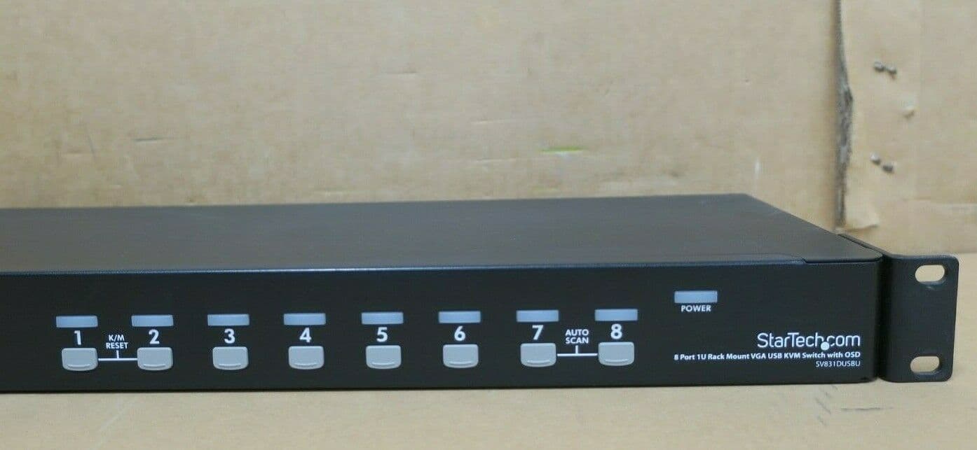 StarTech SV831DUSBU 8 Port 1U Rackmount USB VGA KVM Switch with OSD