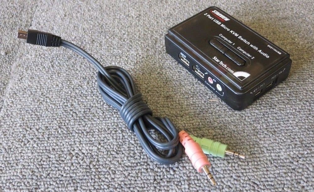 Starview SV211KUSB 2 Port Black USB Micro KVM Switch Kit With Audio
