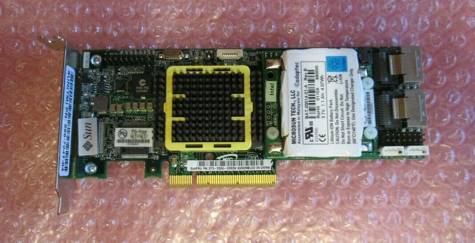 Sun 375-3536 StorageTek 8-Port SAS PCIe Server RAID Controller Host Bus Adapter