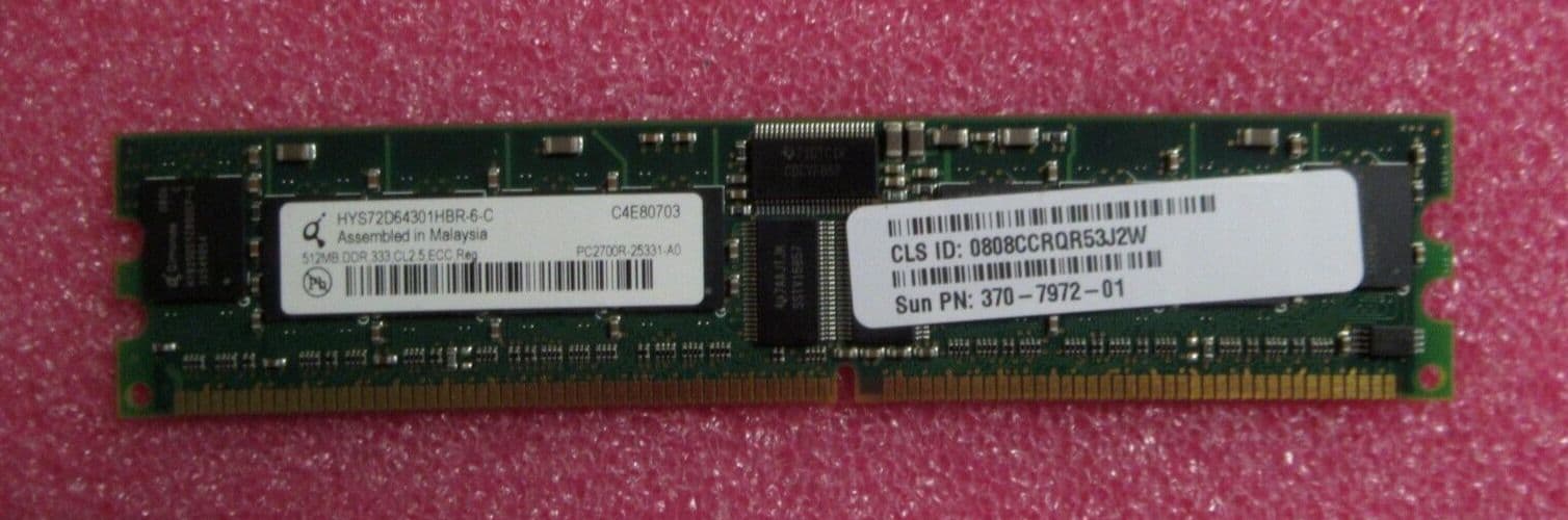 Sun 512MB DDR333MHz PC2700 REG ECC Memory RAM HYS72D64301HBR-6-C 370 ...