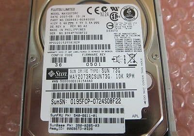 Sun Micro Systems SAS 10k Hard Drive HDD 2 5" 73GB 540-6611-01 With Caddy