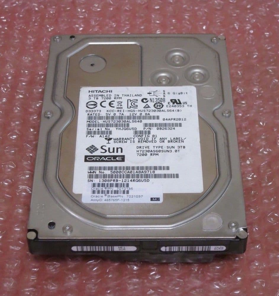 Sun Oracle 3TB 7 2K SAS 3 5" H7230AS60SUN3 0T 7010135 7021037 Hard Drive HDD