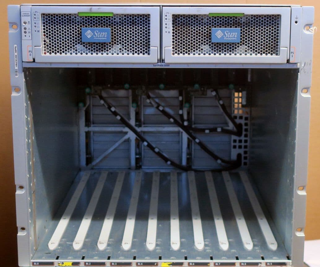 Sun SunBlade 6000 10x Bay Blade Chassis Enclosure 594-6047-01 2x PSU 2x ...