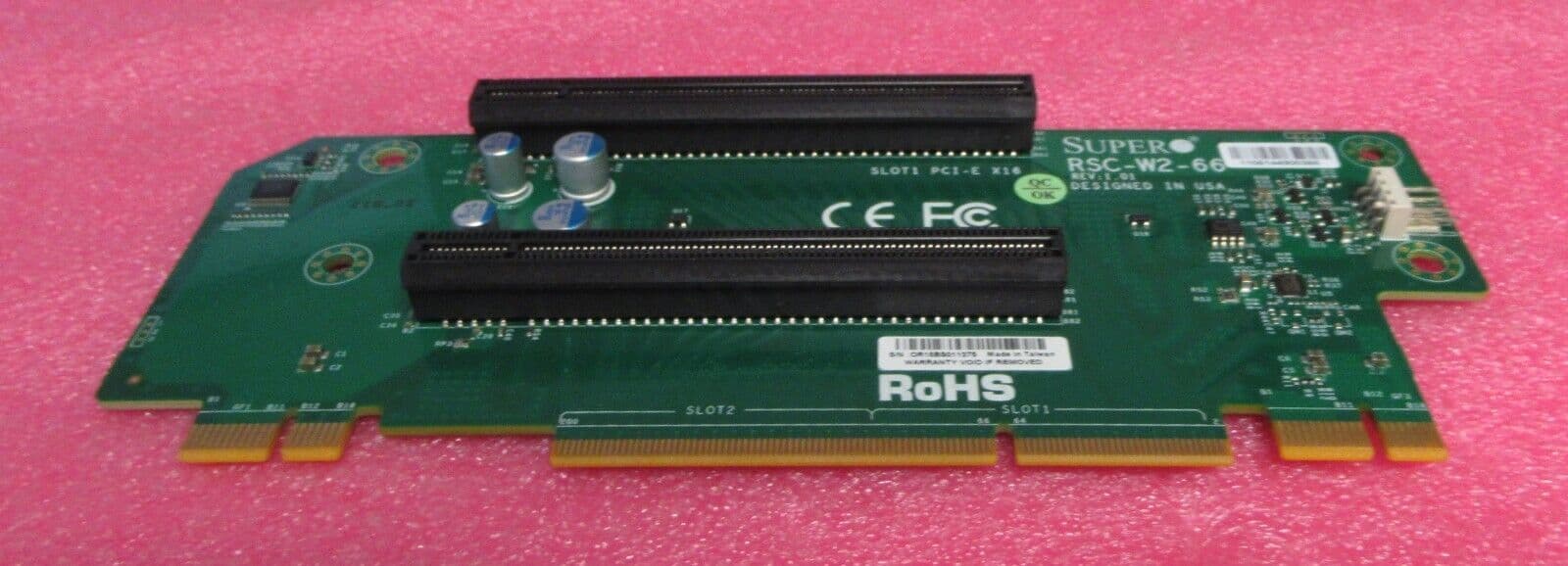 SuperMicro 2U Left Side Passive Riser Card 2x PCI-E x16 RSC-W2-66