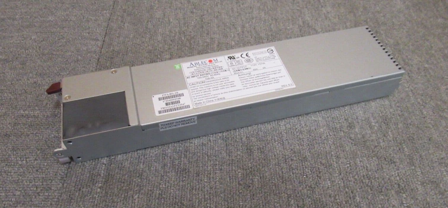 SuperMicro Ablecom PWS-801-1R 800-Watts 1U Redundant Switching Power Supply
