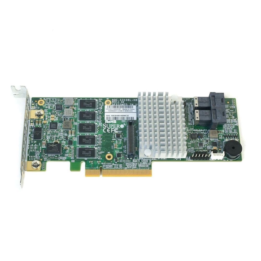 SUPERMICRO AOC-S3108L-H8IR 2GB 8-Port SAS3 12Gbps PCI-e 3 0 RAID ...