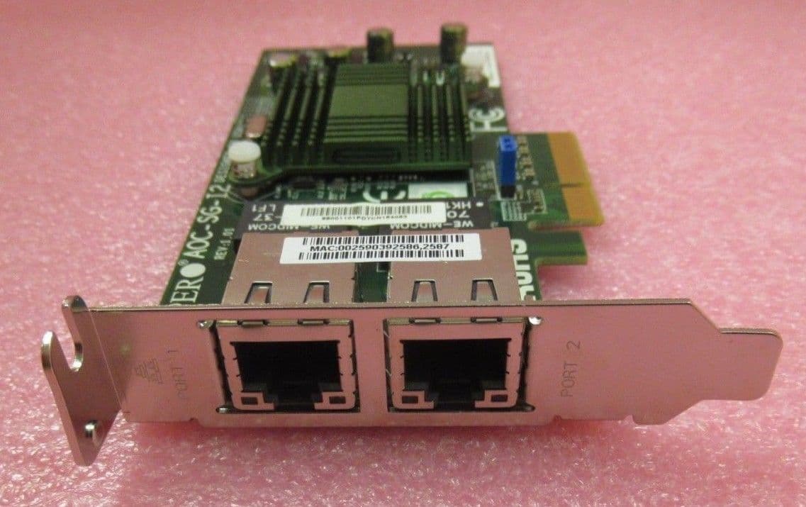Supermicro AOC-SG-I2 Dual Port Gigabit Ethernet Network Adapter RJ45 ...