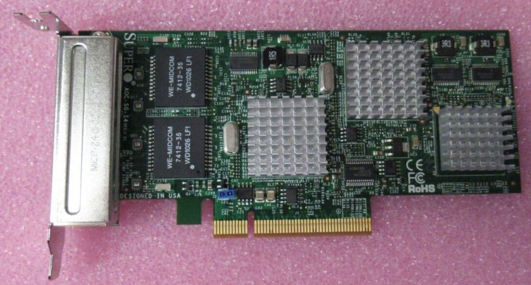 Supermicro AOC-SG-i4 4x ports Gigabit Ethernet Network Adapter RJ45 Add ...