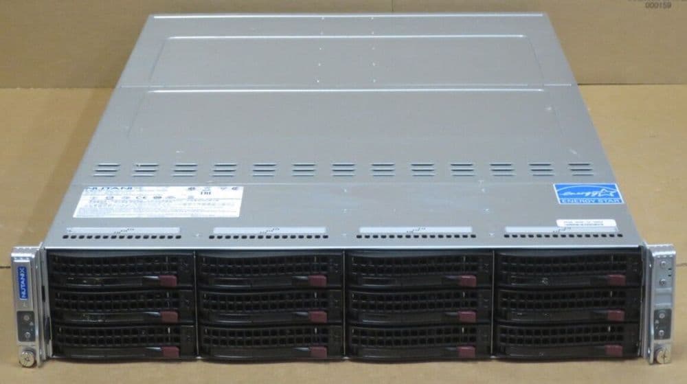 Supermicro CSE-827 2 x Node 4x E5-2620v4 128GB 12x 3 5" SAS NVME X10DRT ...
