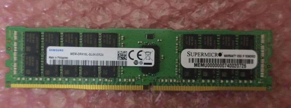 Supermicro MEM-DR416L-SL04-ER24 PC4-19200 16GB DDR4-2400 LP ECC REG Memory