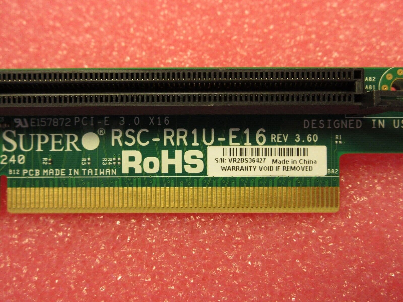 SuperMicro Passive 1U Riser Card Bracket PCI-e X16 Rev 3 60 RSC-RR1U-E16