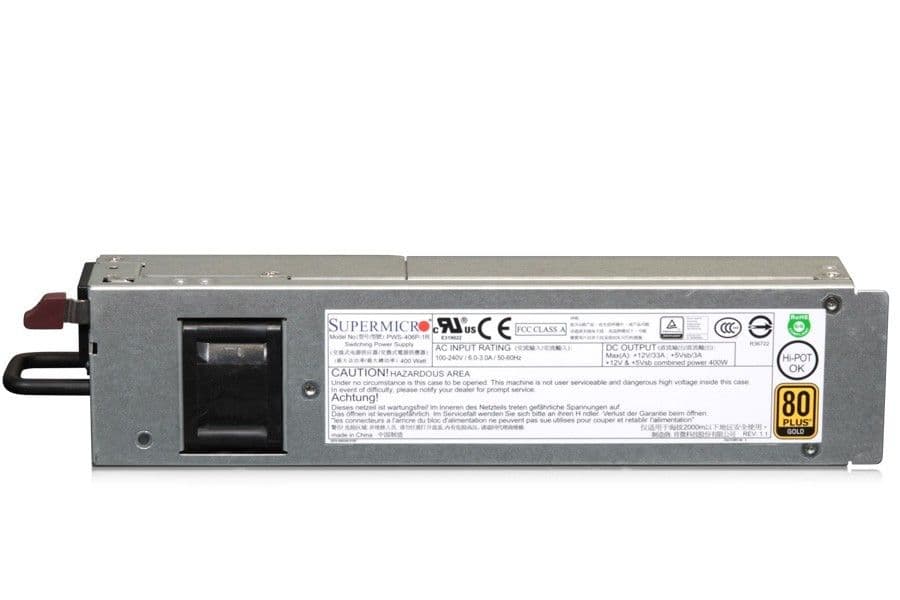 SuperMicro PWS-406P-1R 400W 1U Hot Swap Redundant 80 Plus Titanium PSU