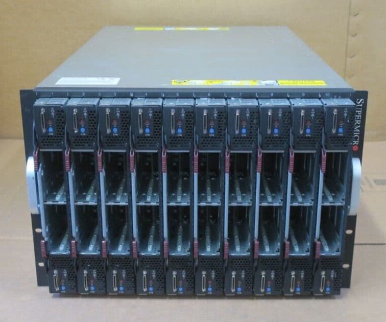 Supermicro SuperBlade 7U Chassis SBE-720E-R90 10x SBI-7228R-T2X CTO ...