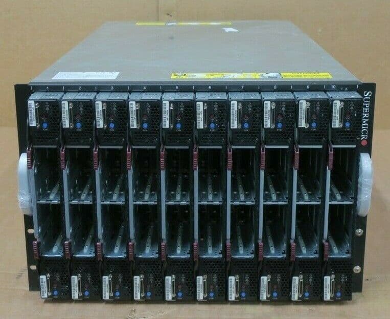 Supermicro SuperBlade SBE-720E-R90 10x SBA-7222G-T2 TwinBlade Blade Servers