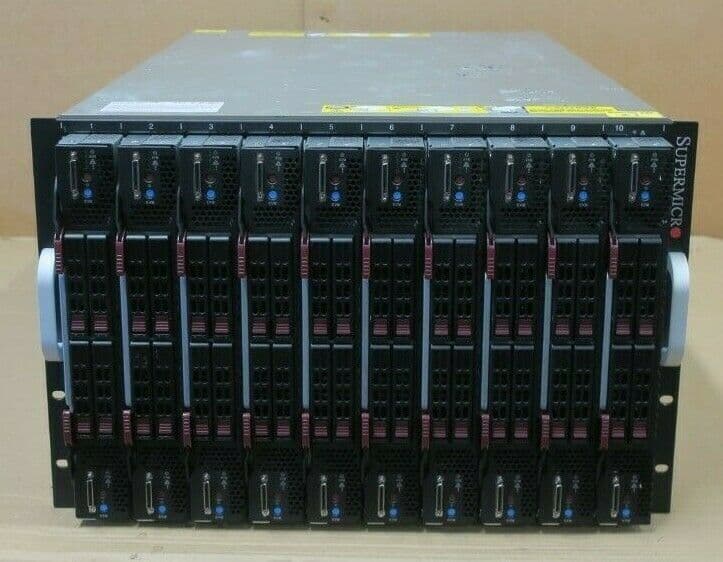 Supermicro SuperBlade SBI-7227R-T2 10 Blade Server 40 E5-2618Lv2 640GB ...