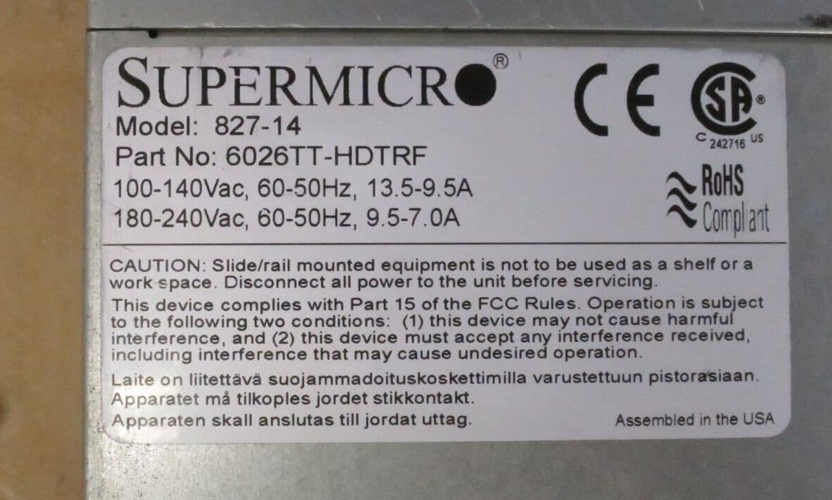 Supermicro SuperServer 6026TT-HDTRF 4x Quad-Core E5520 64GB 12-Bay Node Server