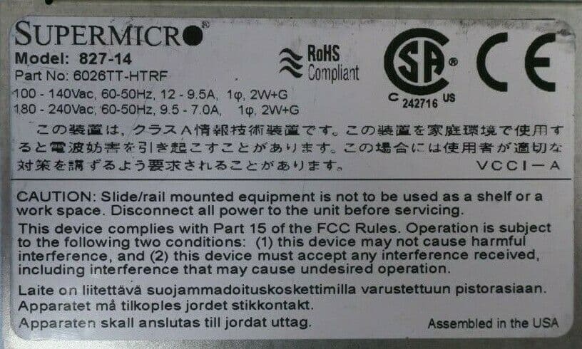 Supermicro SuperServer 6026TT-HTRF 12-Bay 4x X8DTT-HF Node CTO 2U Rack Server