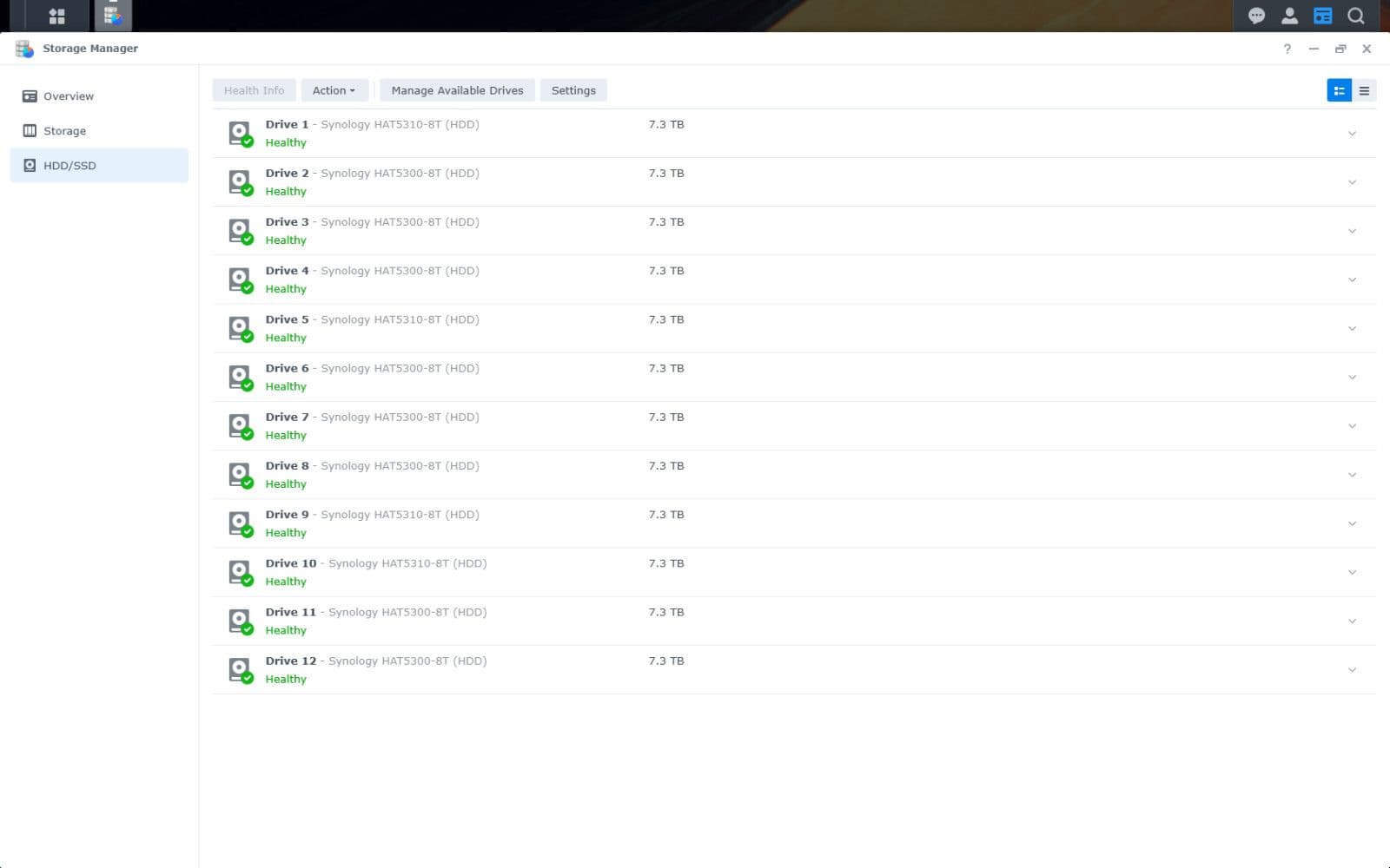 Synology RackStation RS3621xs 12-Bay 12x 8TB HDD NAS Network Attached ...