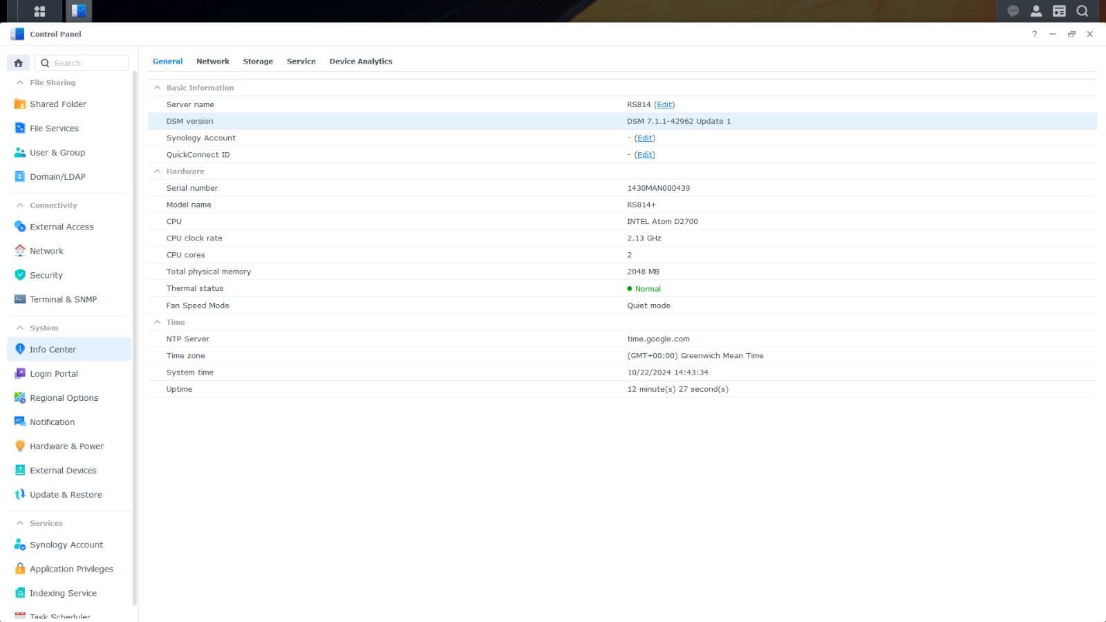 Synology RackStation RS814 4Bay 3x 2TB HDD NAS Network Attached Storage ...
