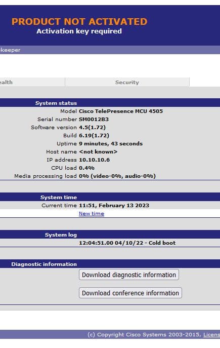 Tandberg Codian MCU 4505 High Definition Multimedia Conferencing Unit ...