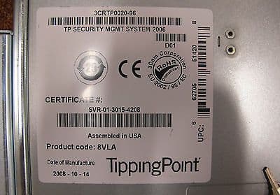 Tipping Point Security - SMS Appliance Management System 1U Rack ...