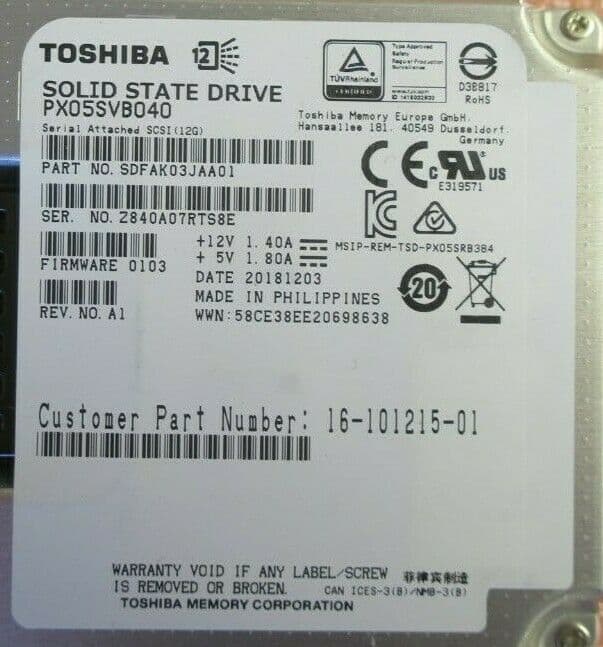 Toshiba 400GB 2 5" SAS 12G Enterprise Mixed Use Solid State Drive SSD ...