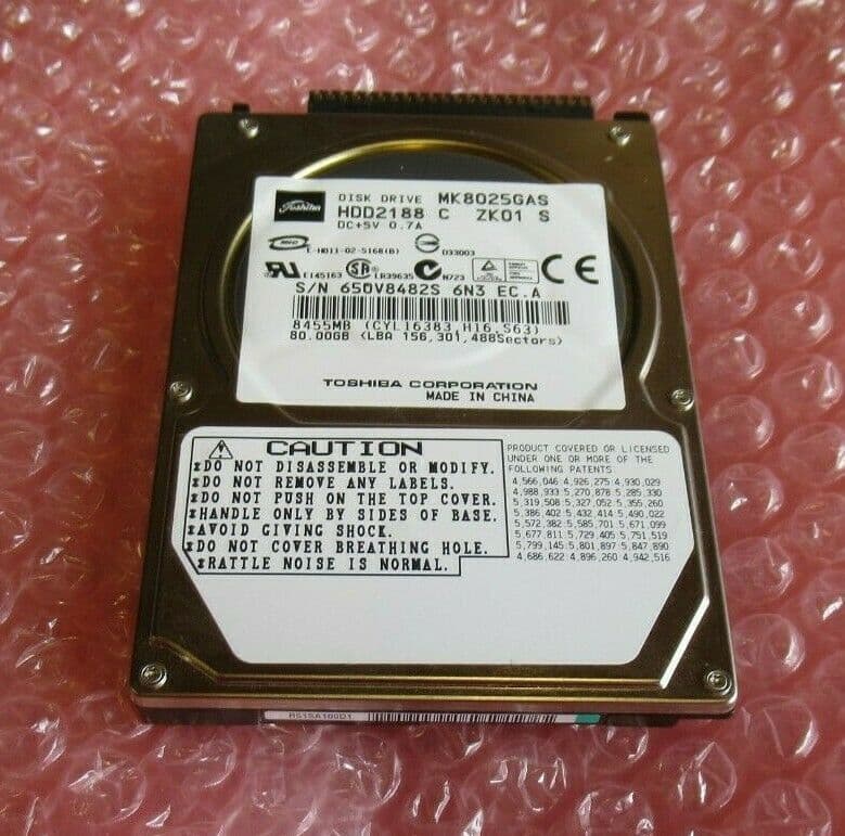 Toshiba HDD2188 MK8025GAS 80GB 4200RPM ATA-100 8MB 2 5" Internal Hard Drive