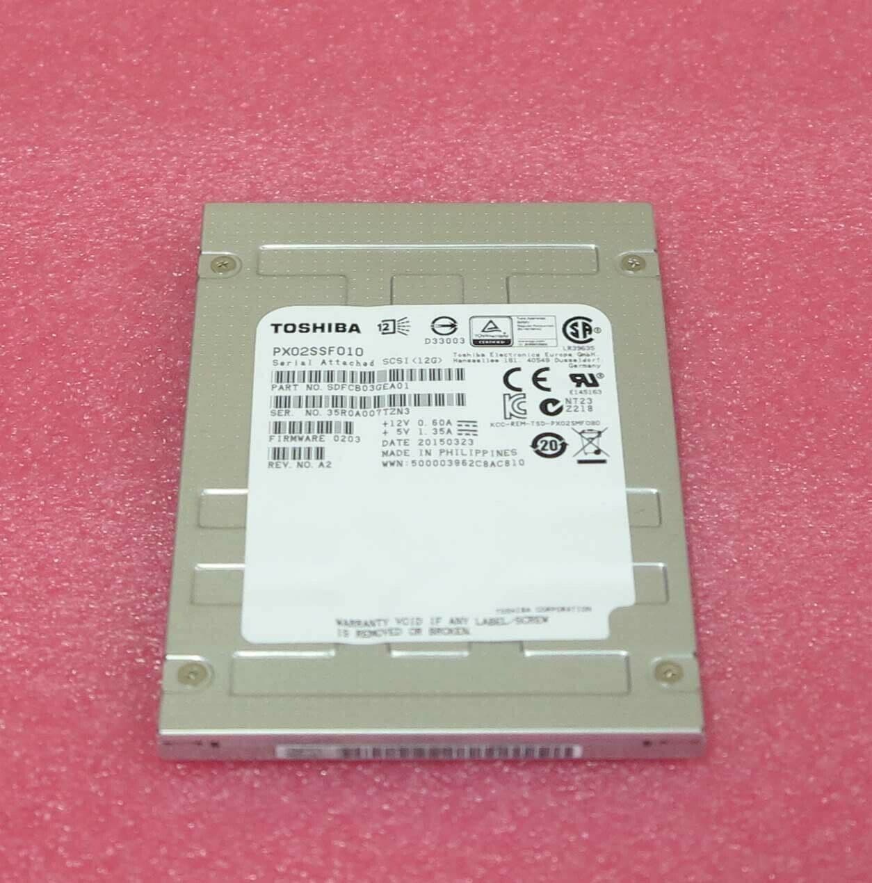 Toshiba PX02SSF010 100GB SAS 12Gb/s 2 5" MLC SSD Solid State Drive ...