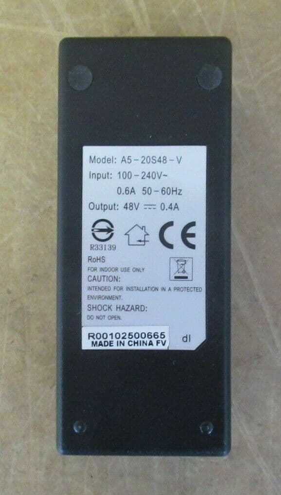 Unbranded MPW A5-20S48-V 48V 0 4A Power over Ethernet Adapter PoE