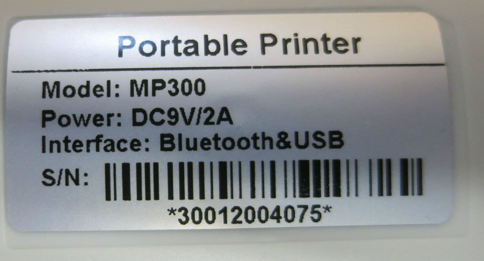 Unitech MP300 Mini USB / Bluetooth Portable Thermal Label Receipt Printer