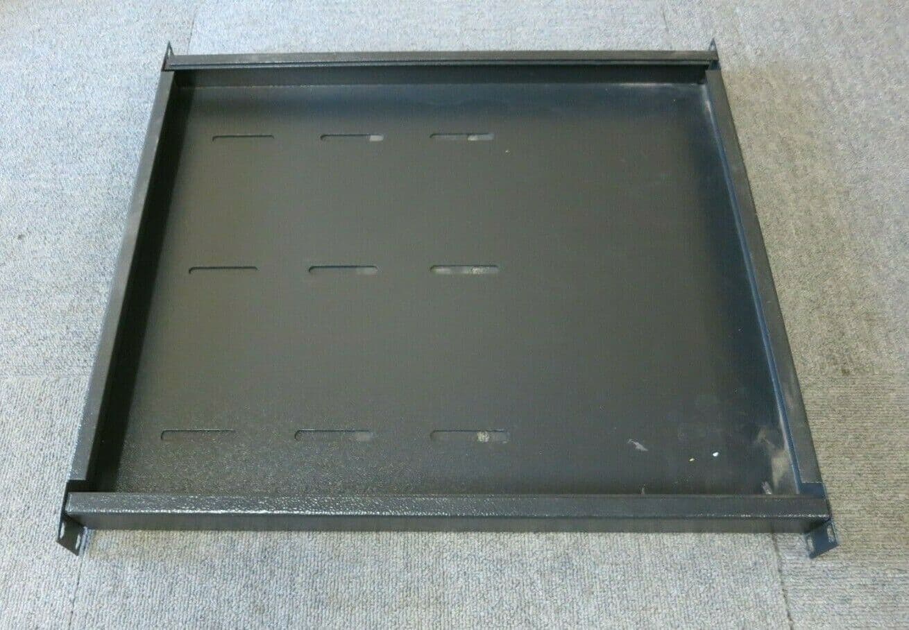 Universal 1U 19" Heavy Duty Adjustable 53cm to 90cm Rack Mount Shelf Black