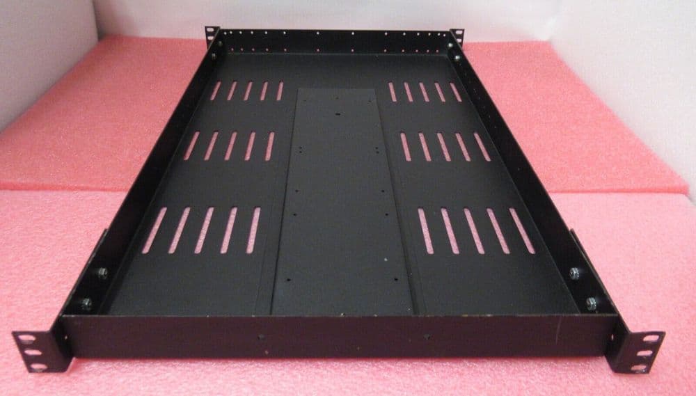 Universal Fixed Four-Post Rack Mount 1U 19" Vented Data Cabinet Shelf ...