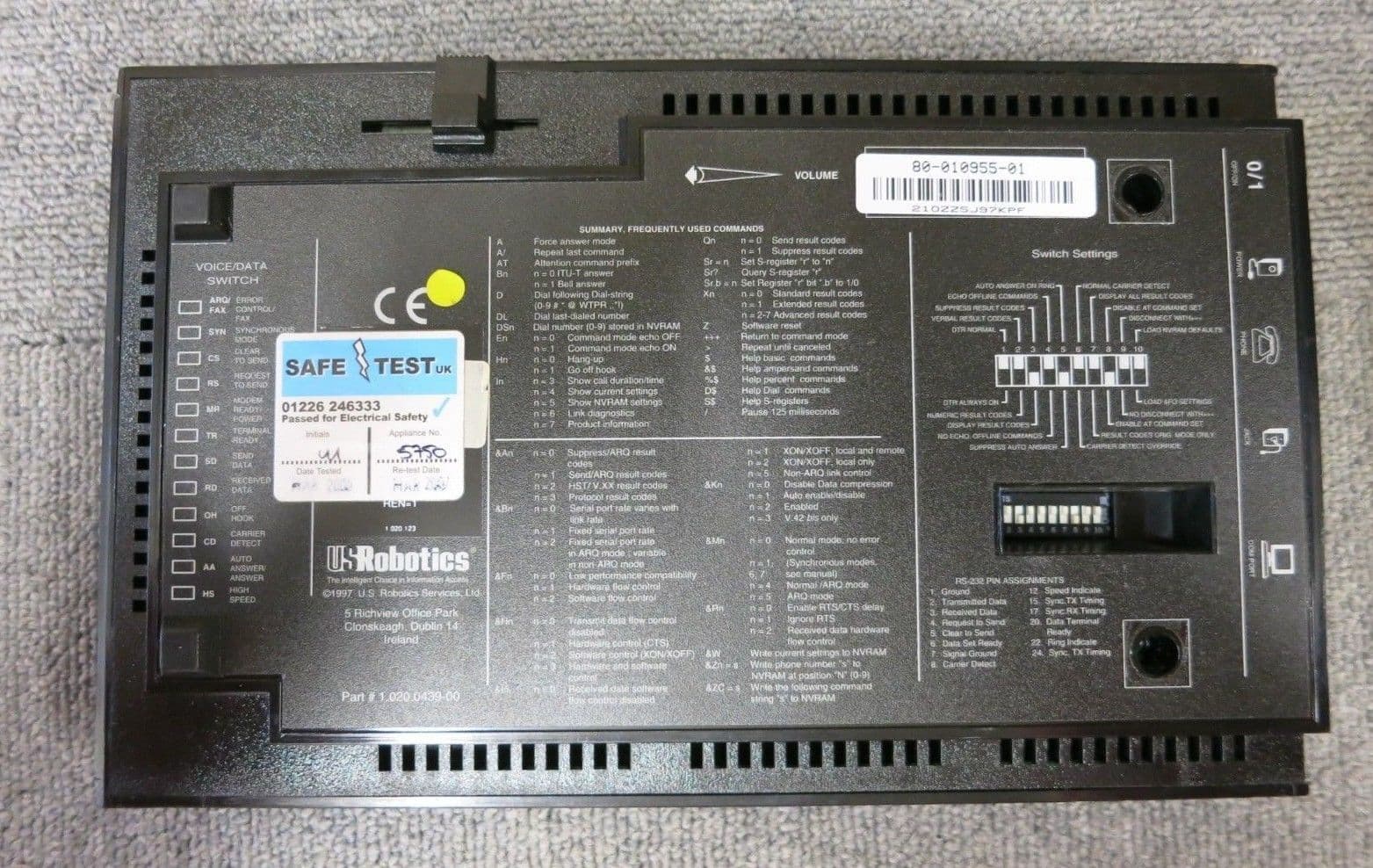 US Robotics 1 020 0439-00 80-010955-01 56Kbps Courier Everything ...