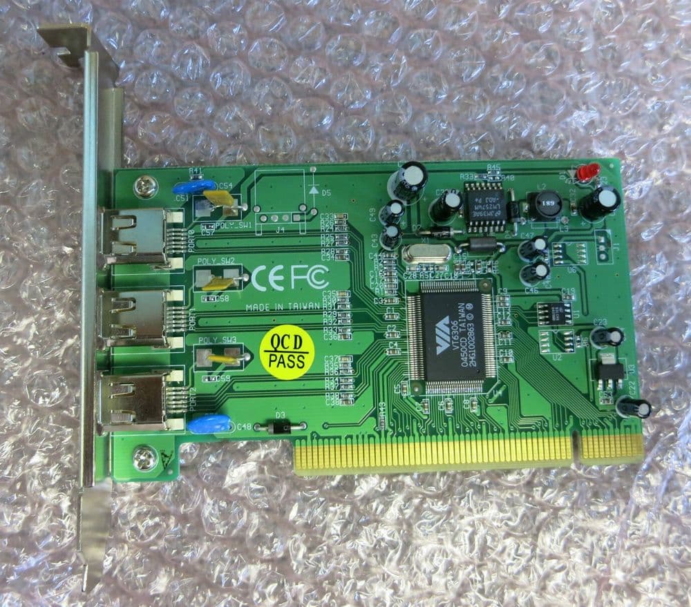 Via VT6306 3 Port PCI Firewire 400 Ieee 1394 Add-on Expansion ...