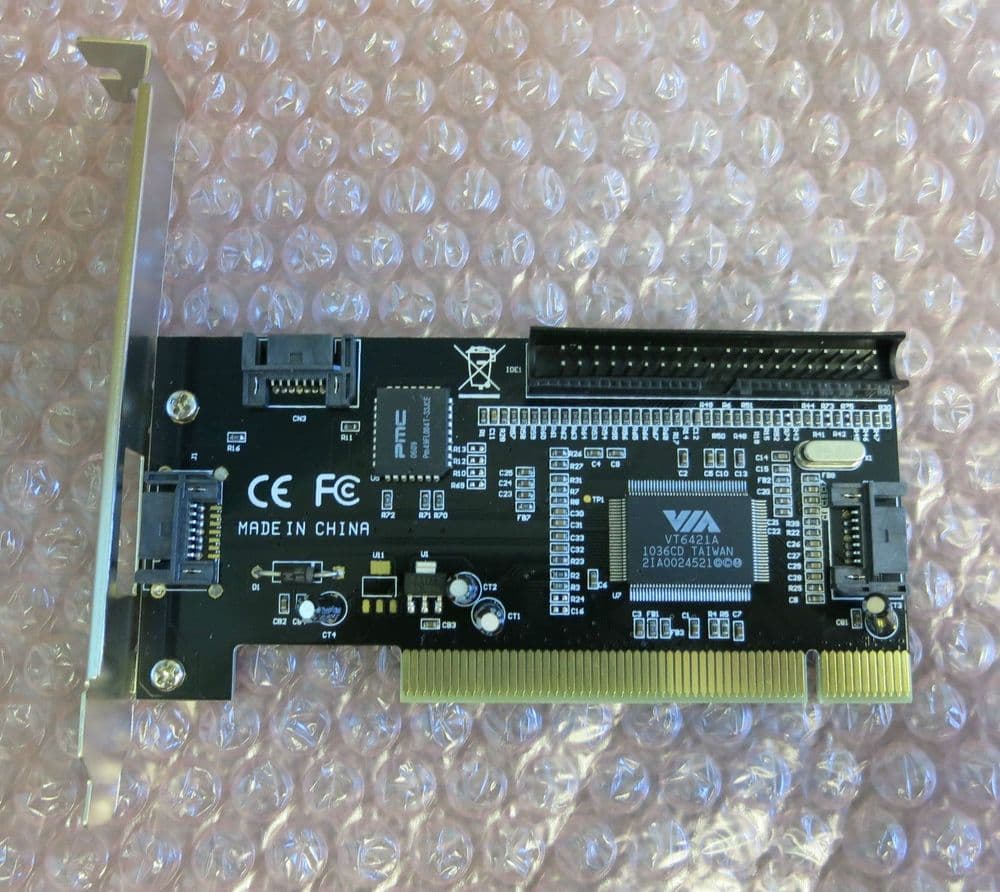 VIA VT6421A 3 Port SATA & IDE ATA PIO Controller PCI Card