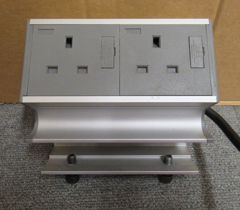 Voltex Desktop Desk Bench Table Mounted Power Sockets 2 UK Sockets To ...