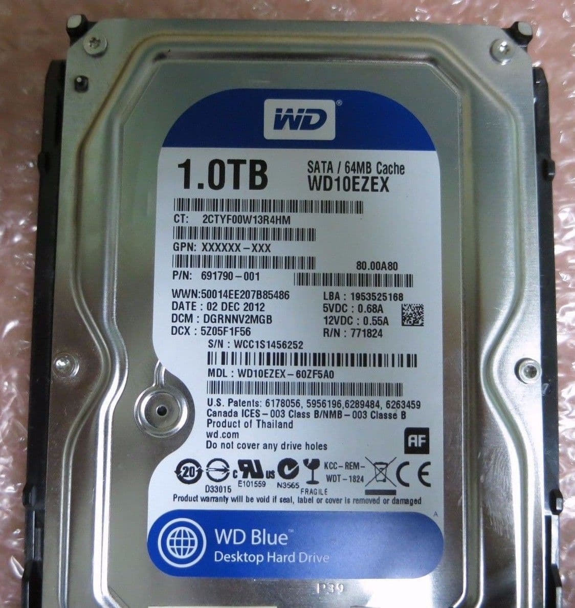 WD10EZEX-60ZF5A0 DCM EANNHT2CHB Western Digital 1TB SATA 3 5" Hard Drive