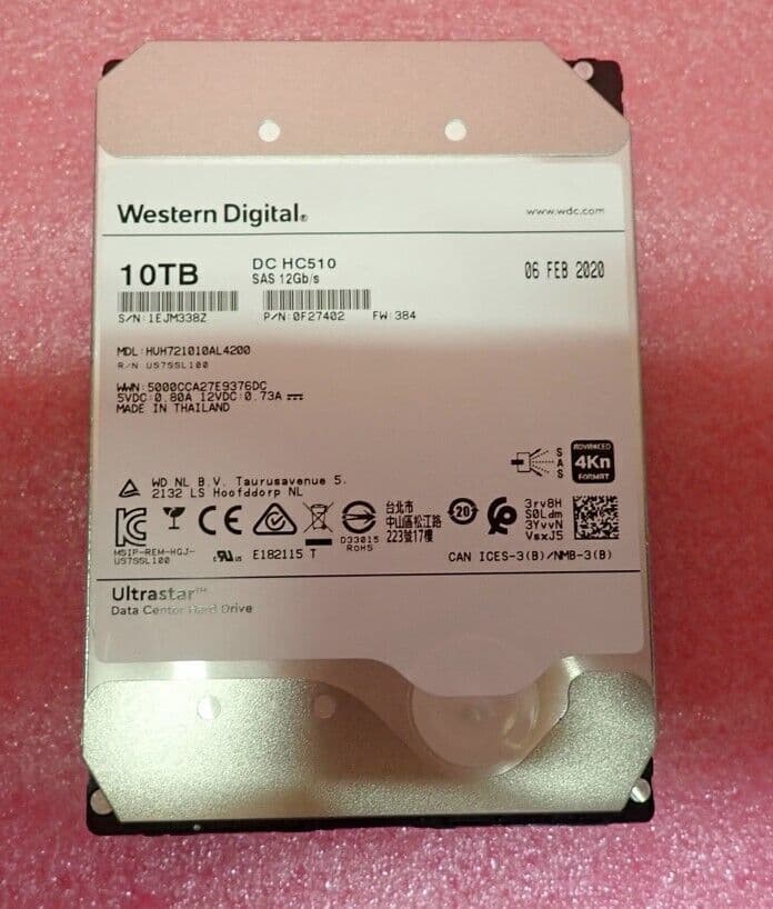 Western Digital 3 5" 10TB SAS 12G 7 2K 256MB 4Kn HDD HUH721010AL4200 ...