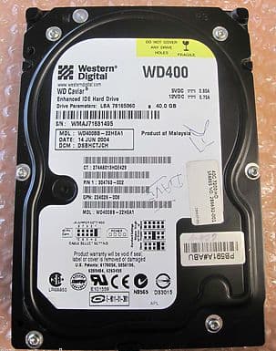 Western Digital Caviar WD400BB-22HEA1 40GB IDE Internal Hard Drive 7200 rpm