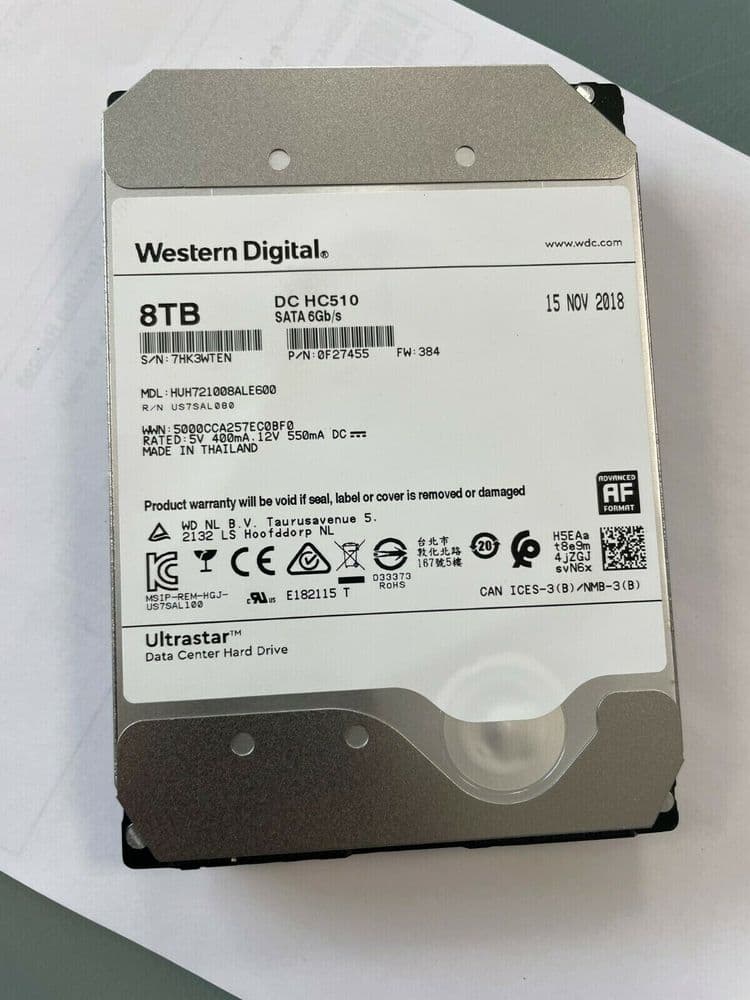 Western Digital DC HC510 8TB SATA 6Gb/s 7 2K 3 5" HDD HUH721008ALE600 ...